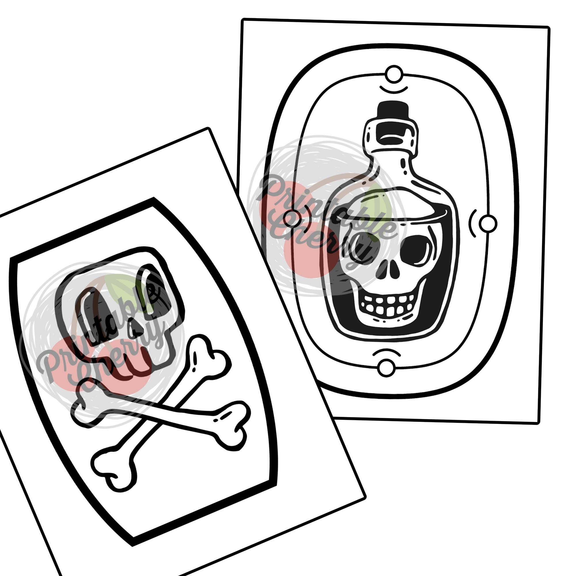 10 Skull Coloring Pages - PDF Download & Printable - Etsy