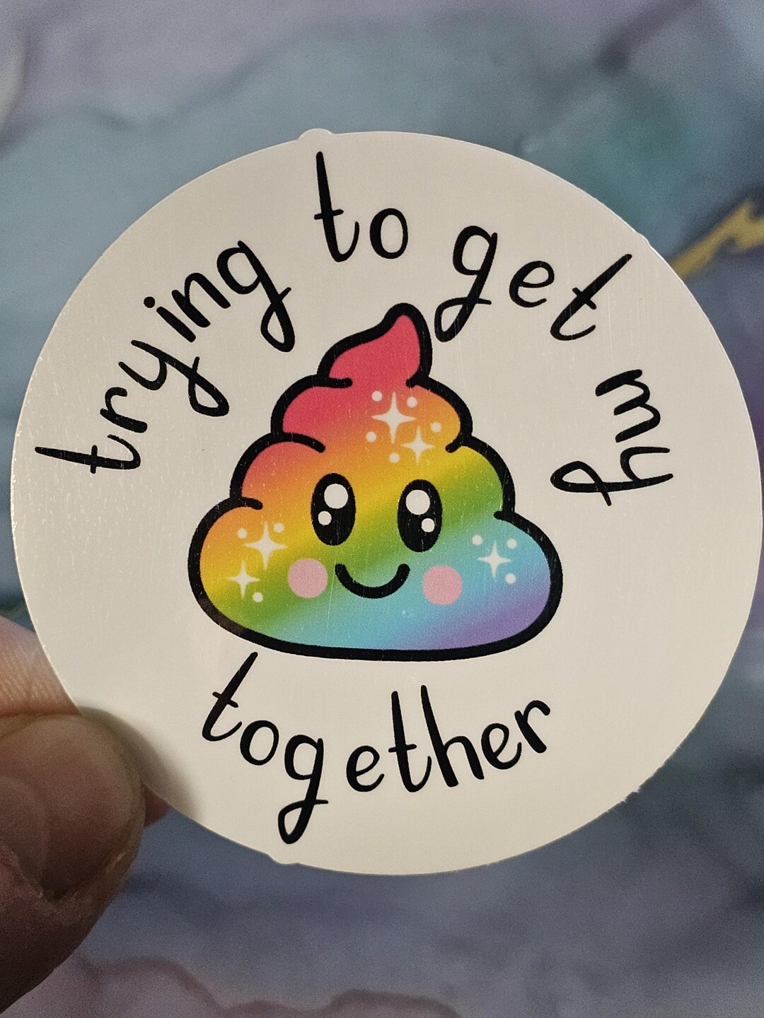 Rainbow Poop Vinyl Sticker: Funny Mental Health Decal - Etsy