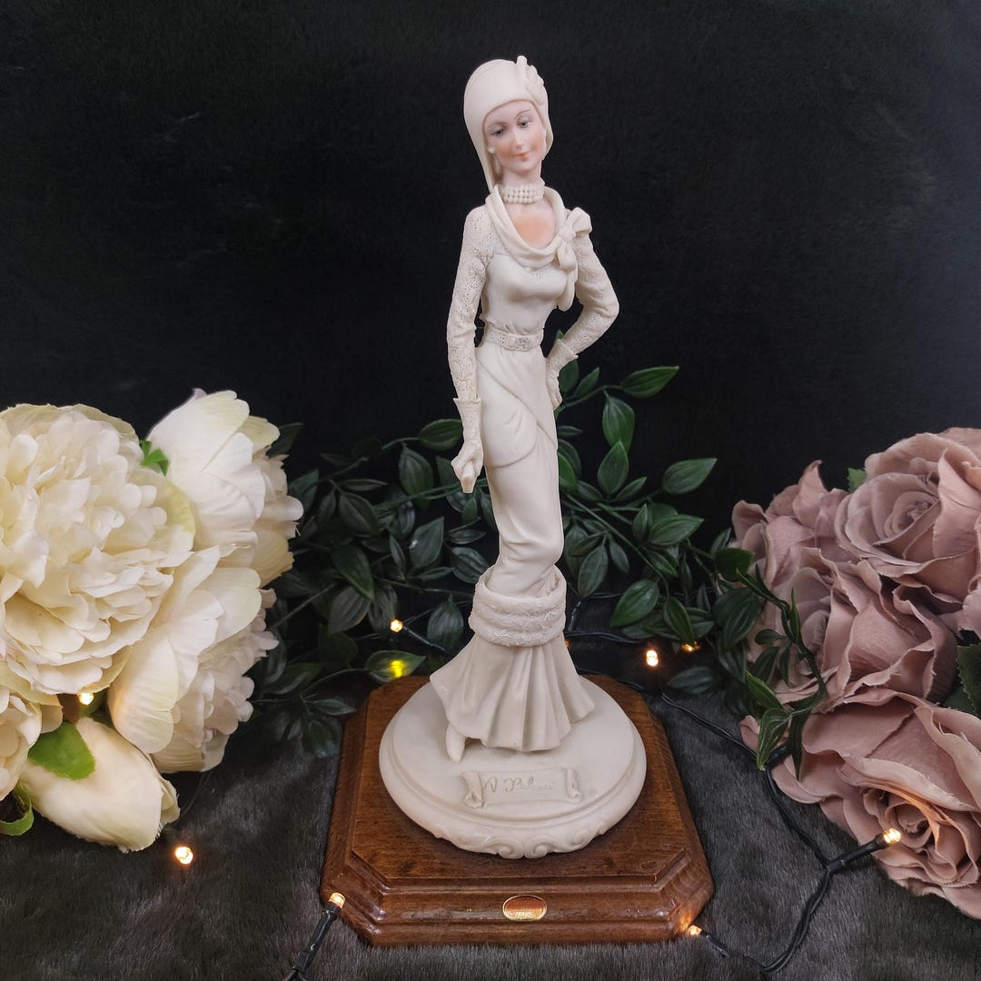 A. Belcari "young Lady in Art Deco Dress" - 1985 Italian Ceramic ...