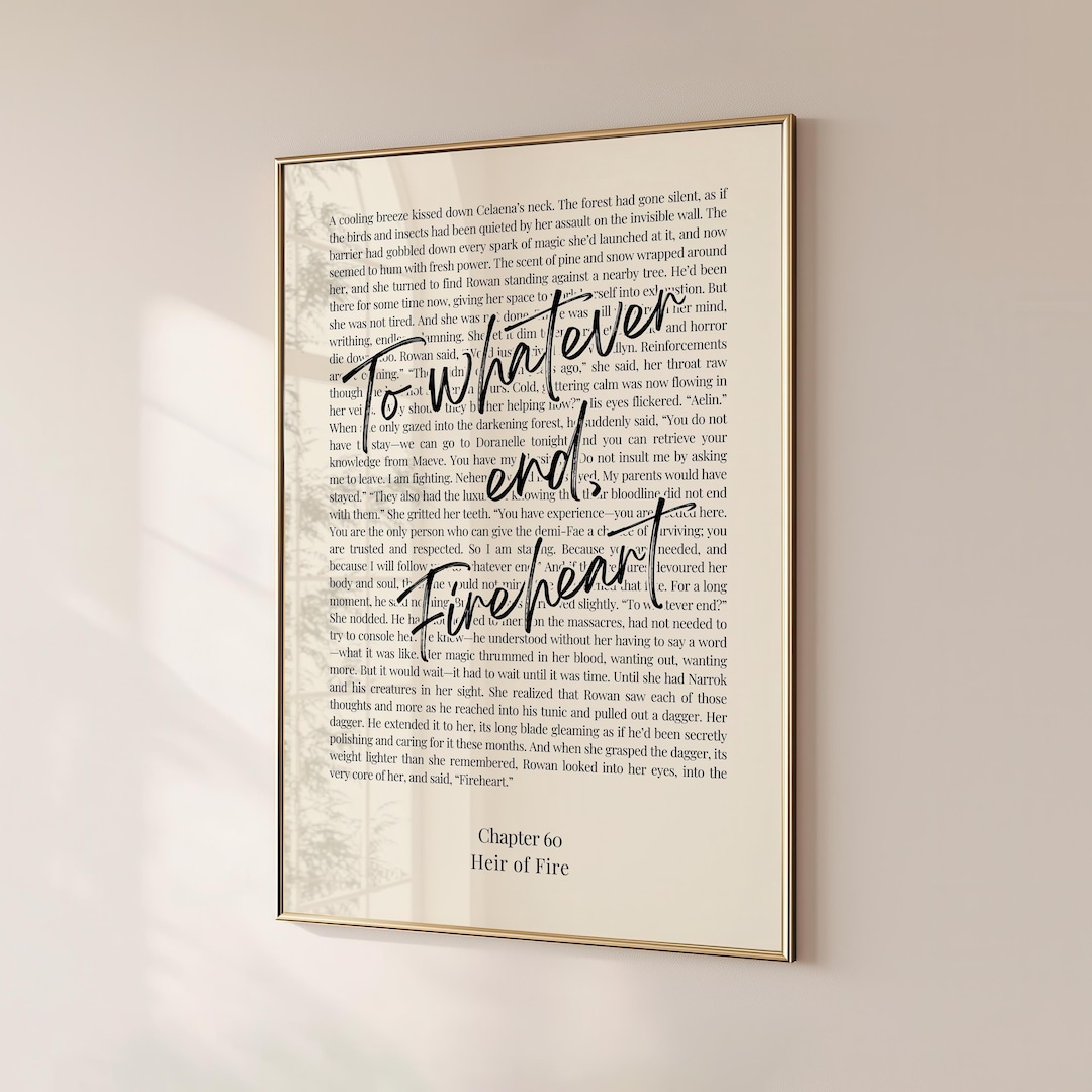 To Whatever End, Aelin Galathynius, Minimalistic Bookish Quote Print ...