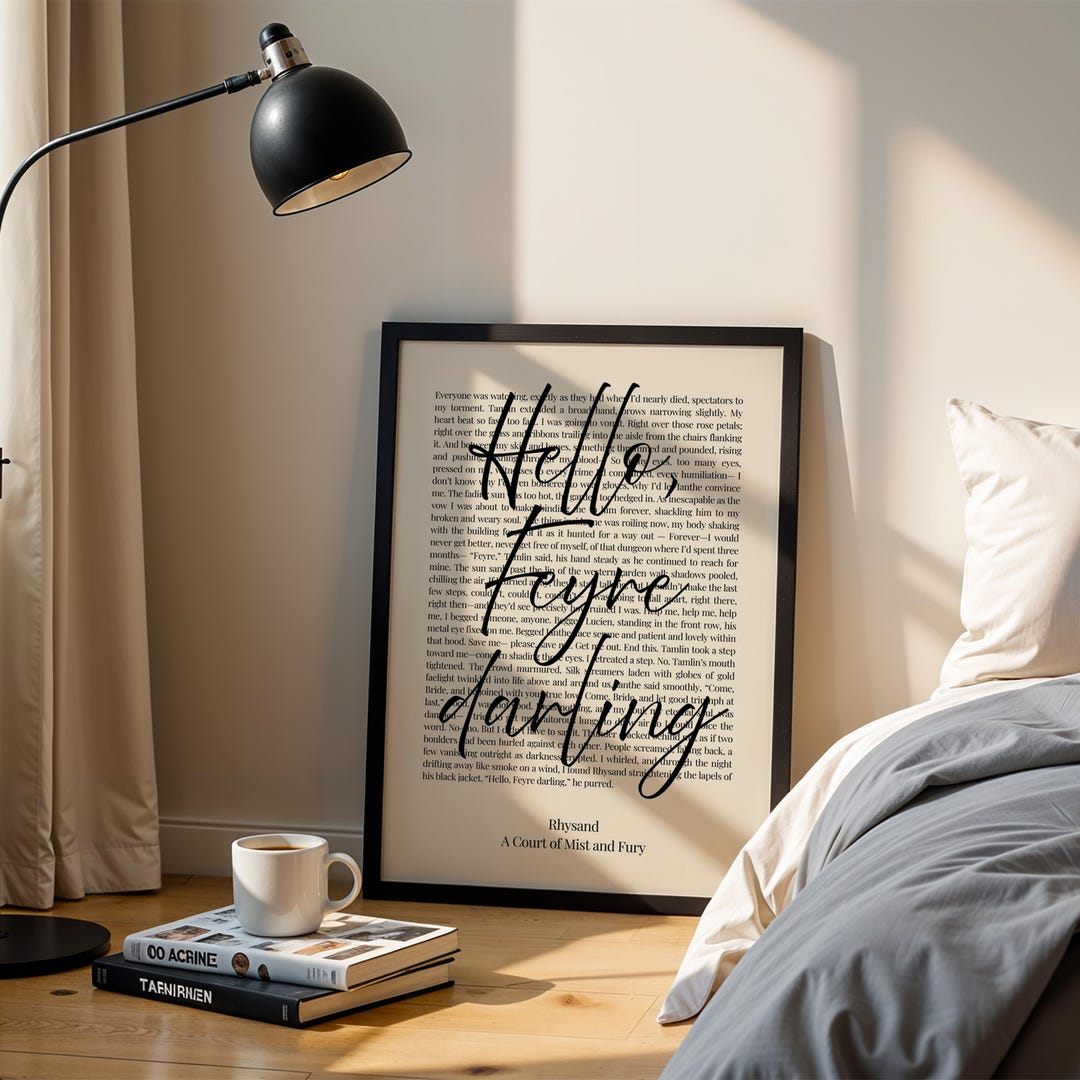 Hello Feyre Darling ACOTAR Wall Art, Rhysand Quote Print, Sarah J. Maas ...