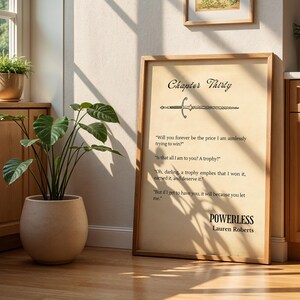 Powerless Poster Lauren Roberts Book Quotes| Wall Decor | Bookworm Gift ...