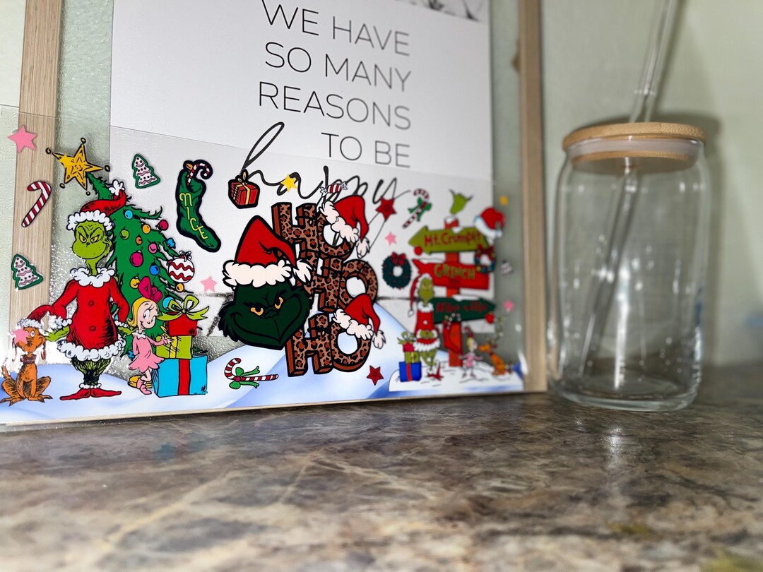 The Grinch Christmas 16 Oz Libbey Cup With Lid and Glass Straw. - Etsy