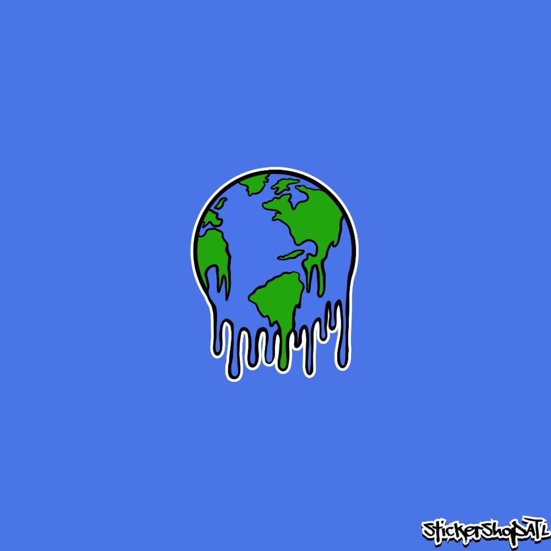 Earth Drip Vinyl Sticker - Etsy