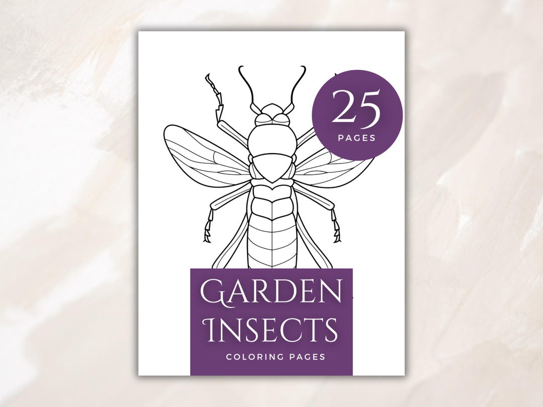 Garden Insects Coloring Pages Printable for Kids & Adults – Detailed ...