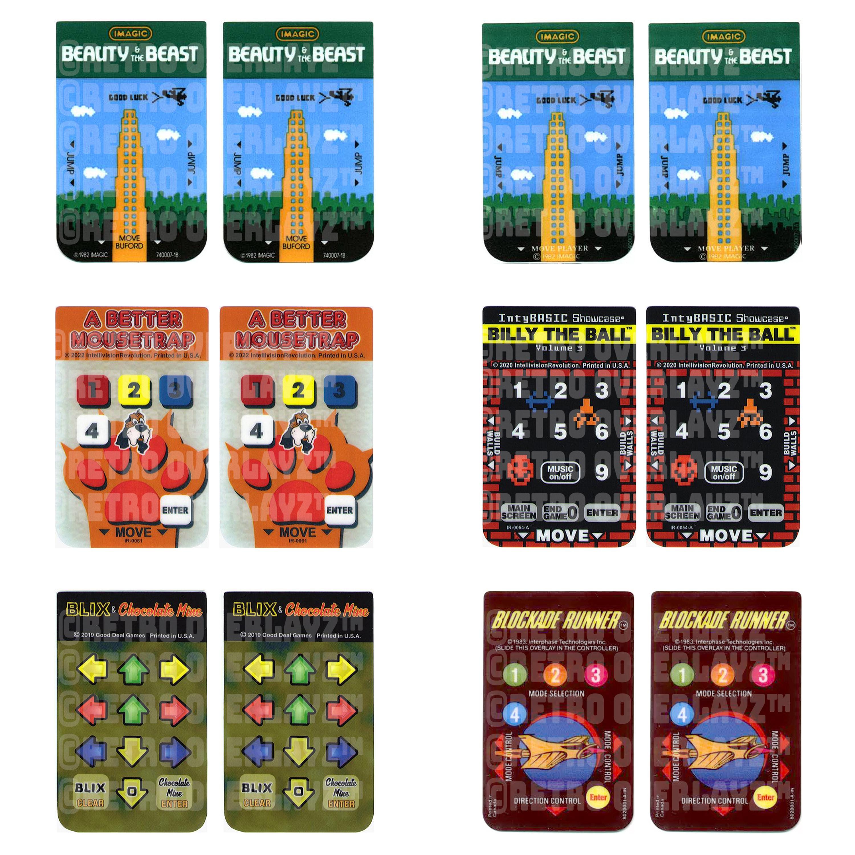 Part 1 Retro Overlayz™ Brand Intellivision Overlays, NEW, Full Color ...