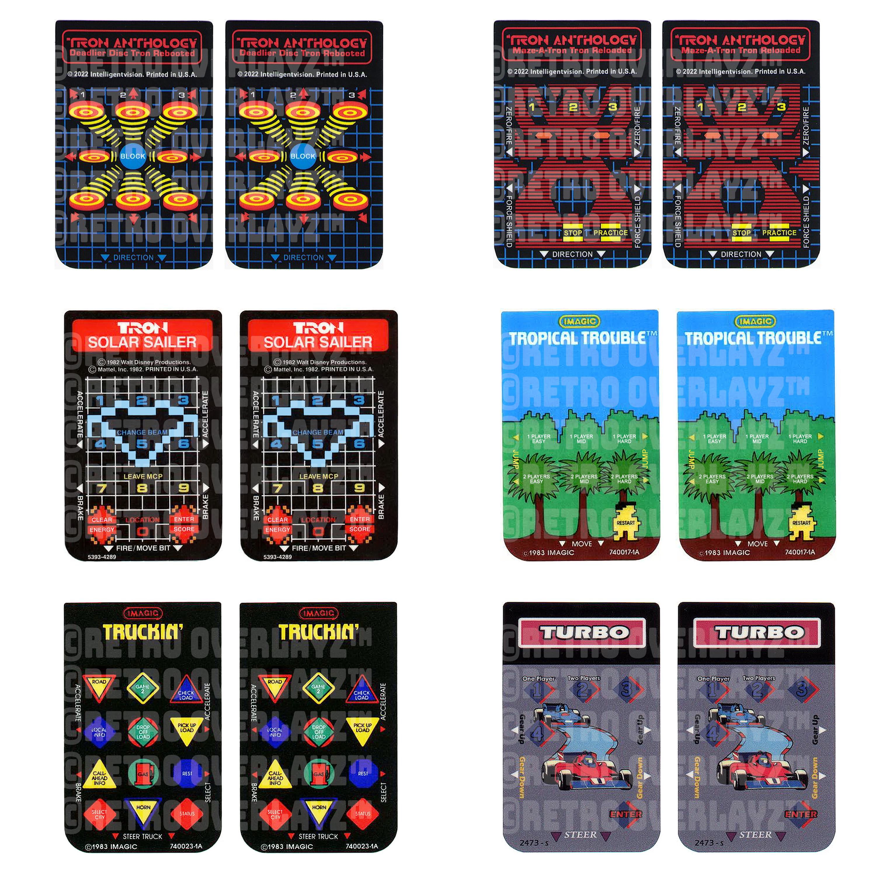 Part 6 Retro Overlayz™ Brand Intellivision Overlays, NEW, Full Color ...