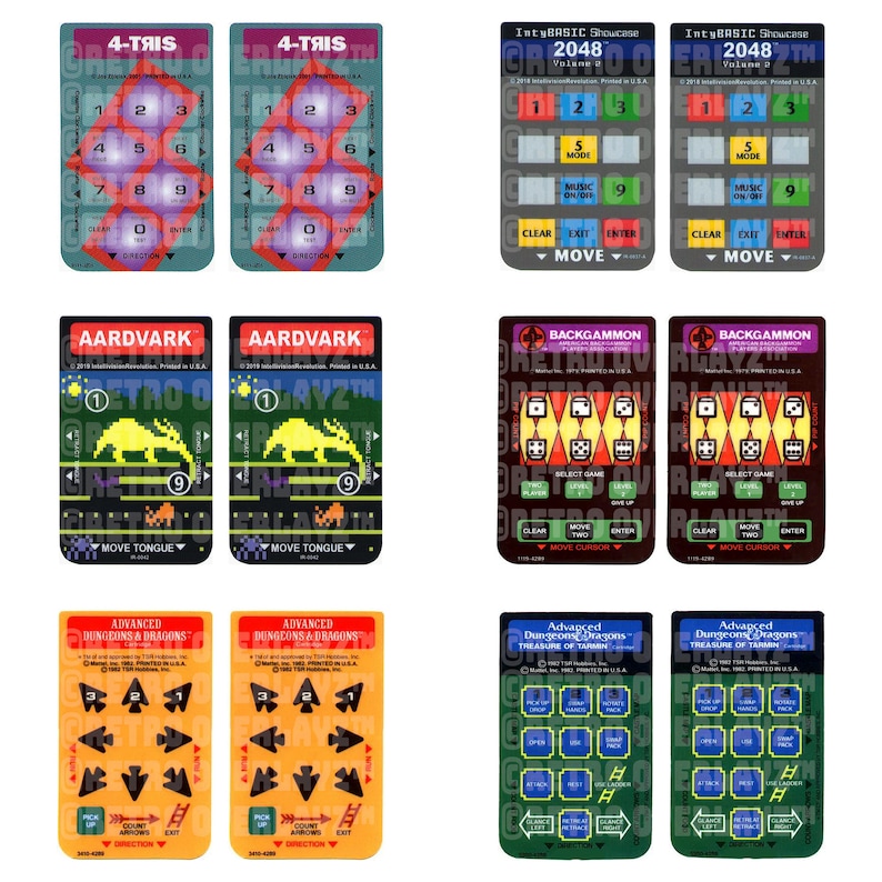 Part 1 Retro Overlayz™ Brand Intellivision Overlays, NEW, Full Color ...