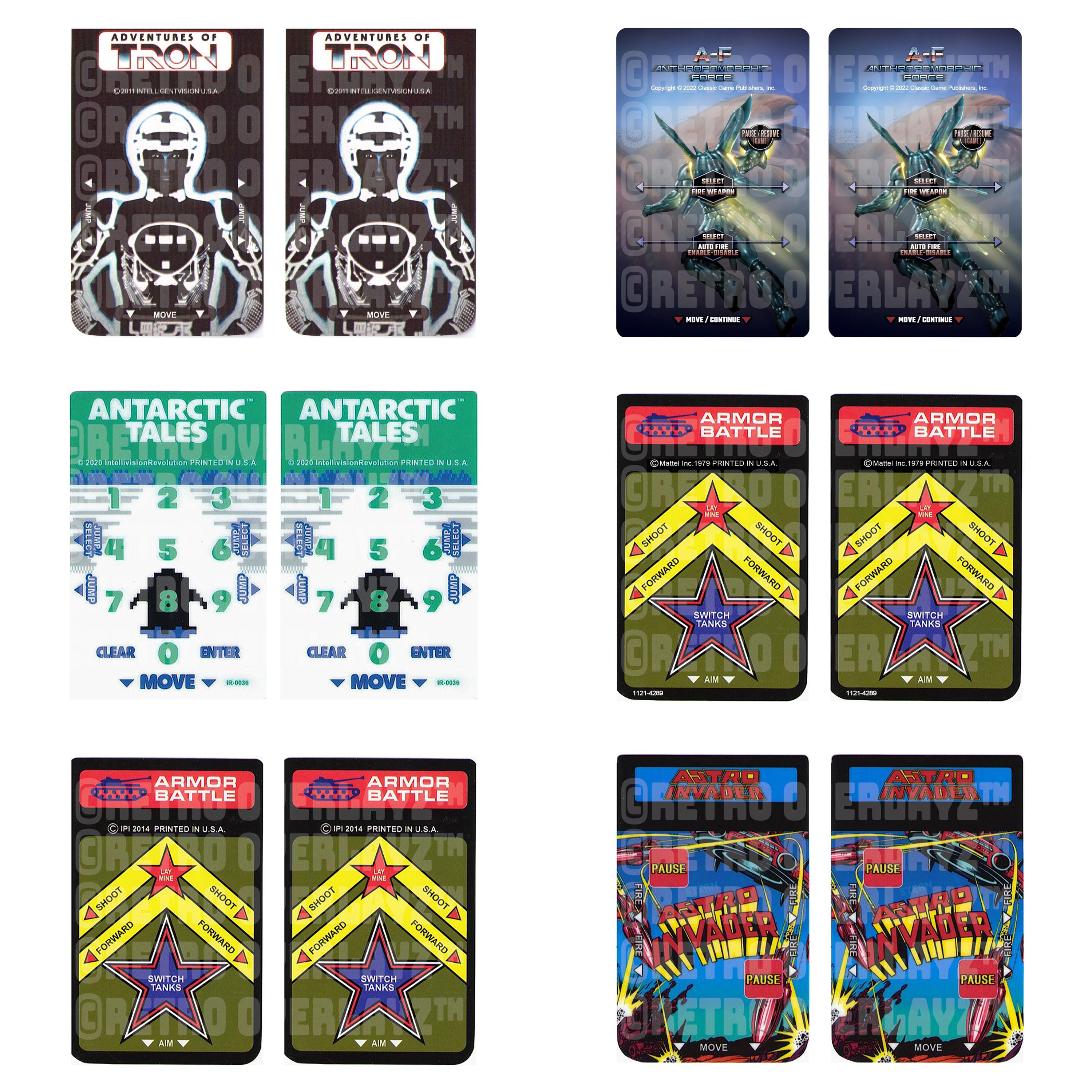 Part 1 Retro Overlayz™ Brand Intellivision Overlays, NEW, Full Color ...