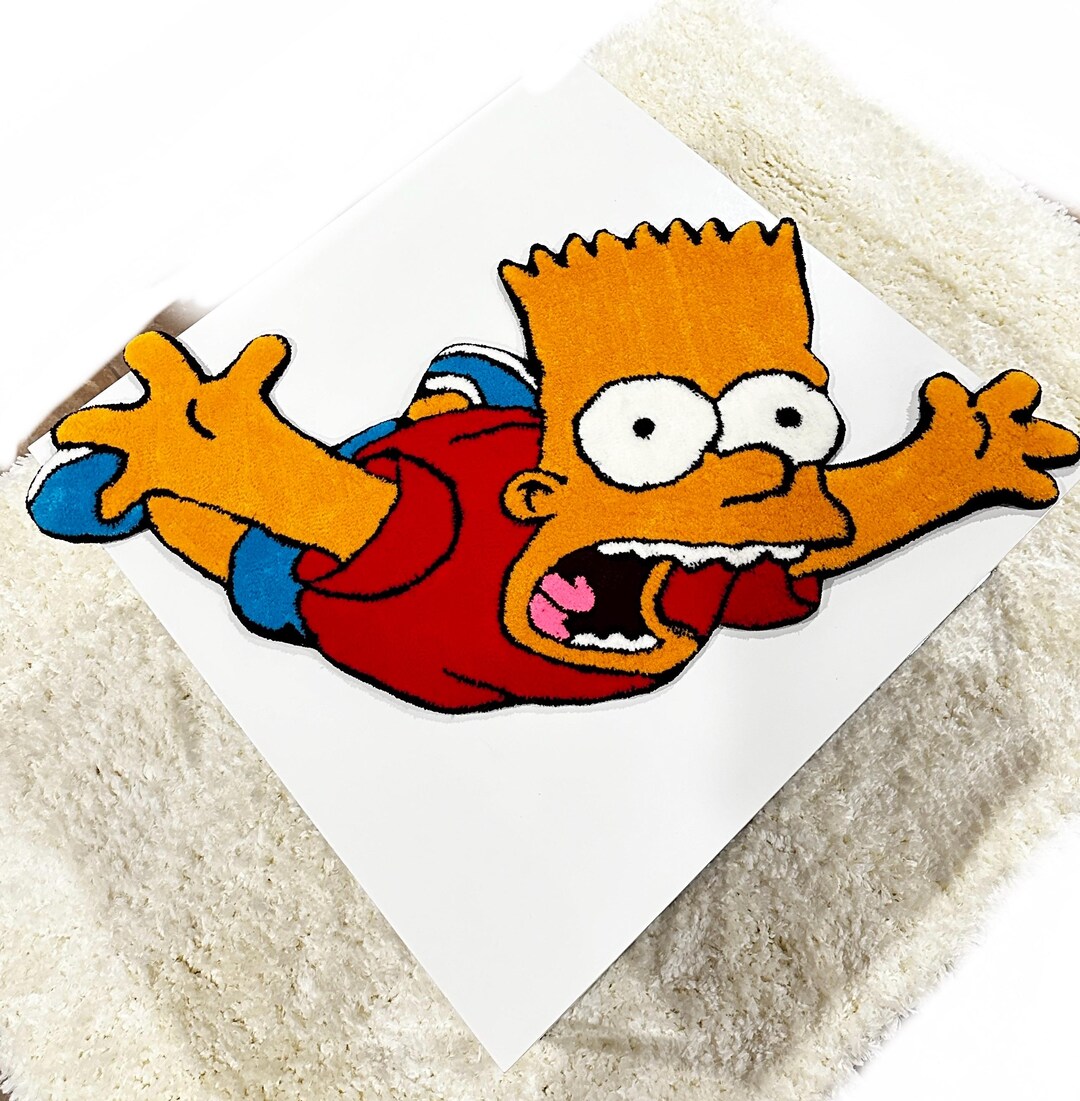 Anime Falling Bart Simpson, Handmade, Tufted Rug, Wall Decor - Etsy