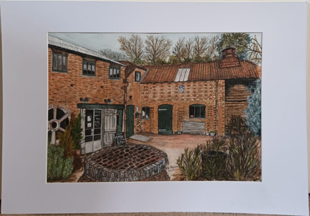 Original A4 Watercolour Painting Farnham Pottery by Local Artist ...