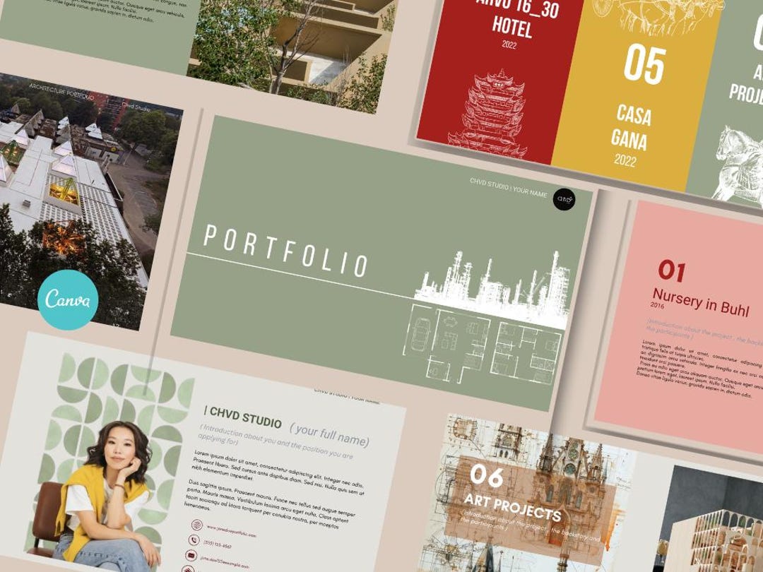 Modern Architecture Portfolio Template for Canva Minimalist Design for ...