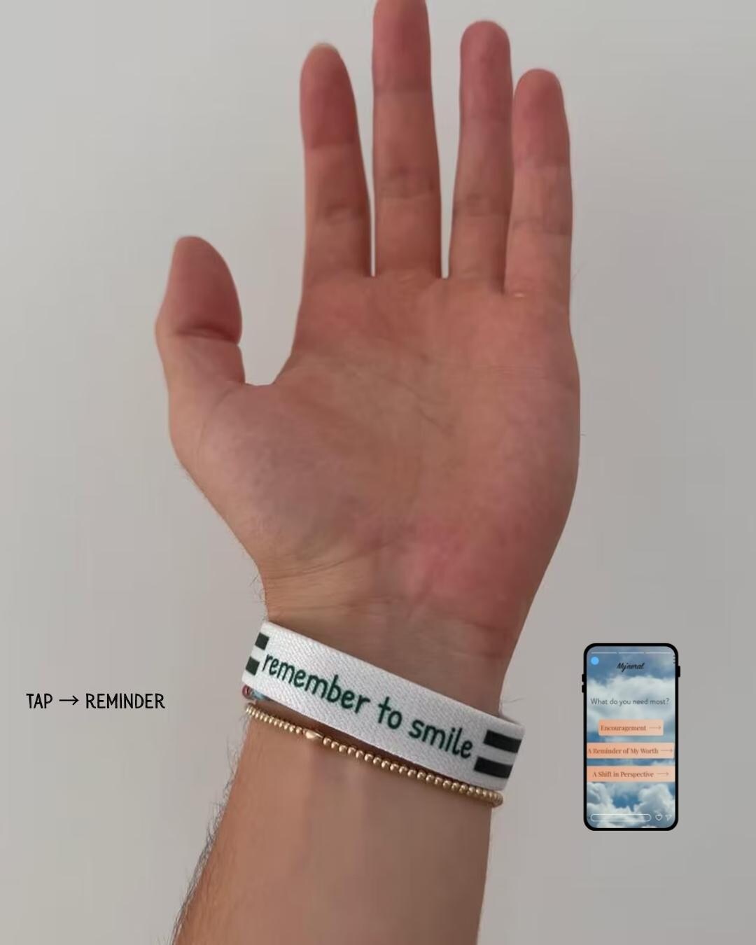 Remember to Smile Bracelet (NFC) | Positive Reminder Wristband ...