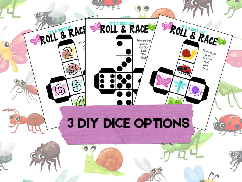 Roll and Cover | Race and Roll | Its a Bugs Life | Preschool Dice Game ...