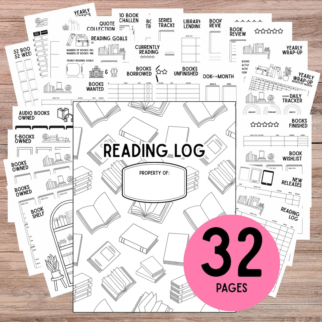 Reading Log Bundle | 32-page Printable Book Journal (digital Download ...