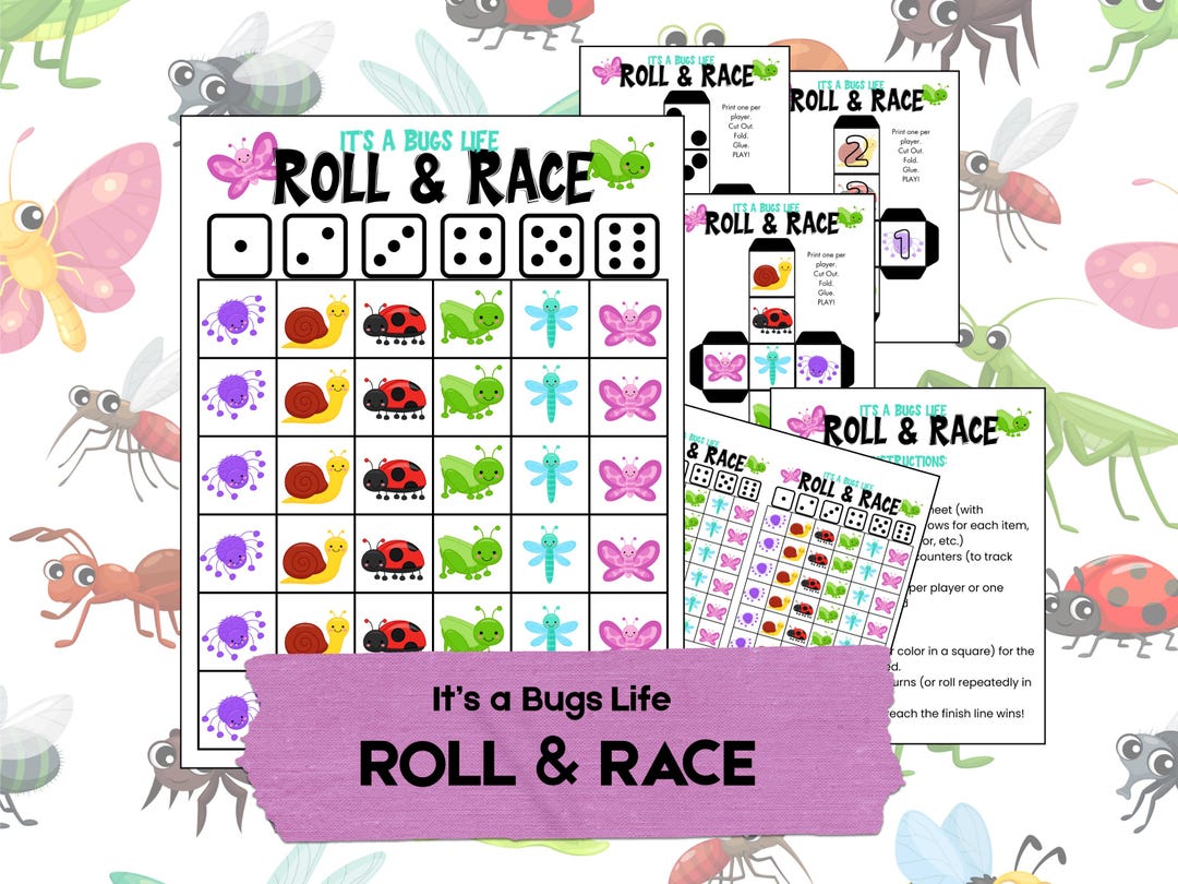 Roll and Cover | Race and Roll | Its a Bugs Life | Preschool Dice Game ...