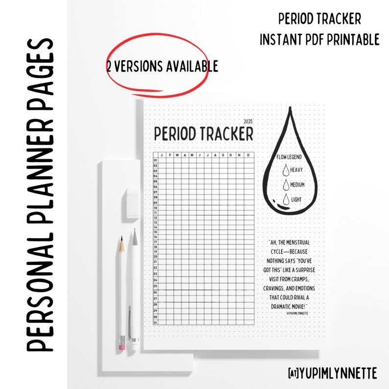 Period Tracker Printable: Bullet Journal Style (PDF Download) - Etsy Canada