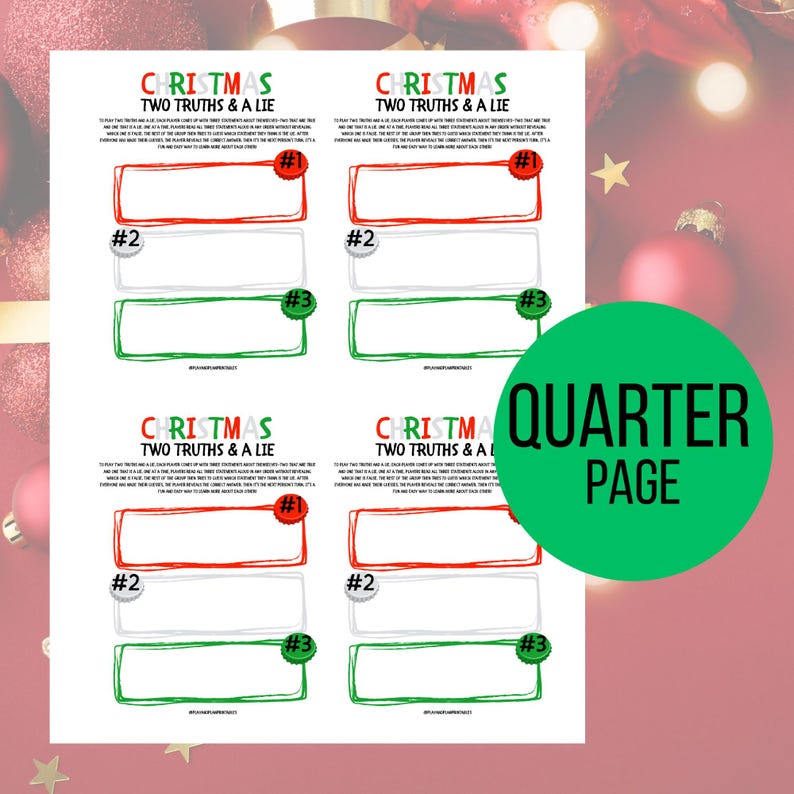 Christmas Two Truths and a Lie | Entertaining Christmas Game | Digital ...