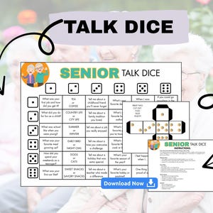 Senior Talk Dice Game: Memory & Storytelling Prompts (PDF Download) - Etsy