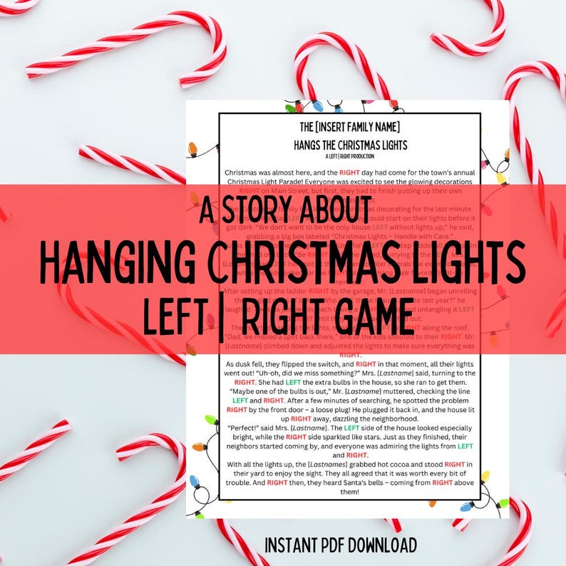 LEFT | RIGHT Game Christmas Lights Story Left Right Game | Instant ...