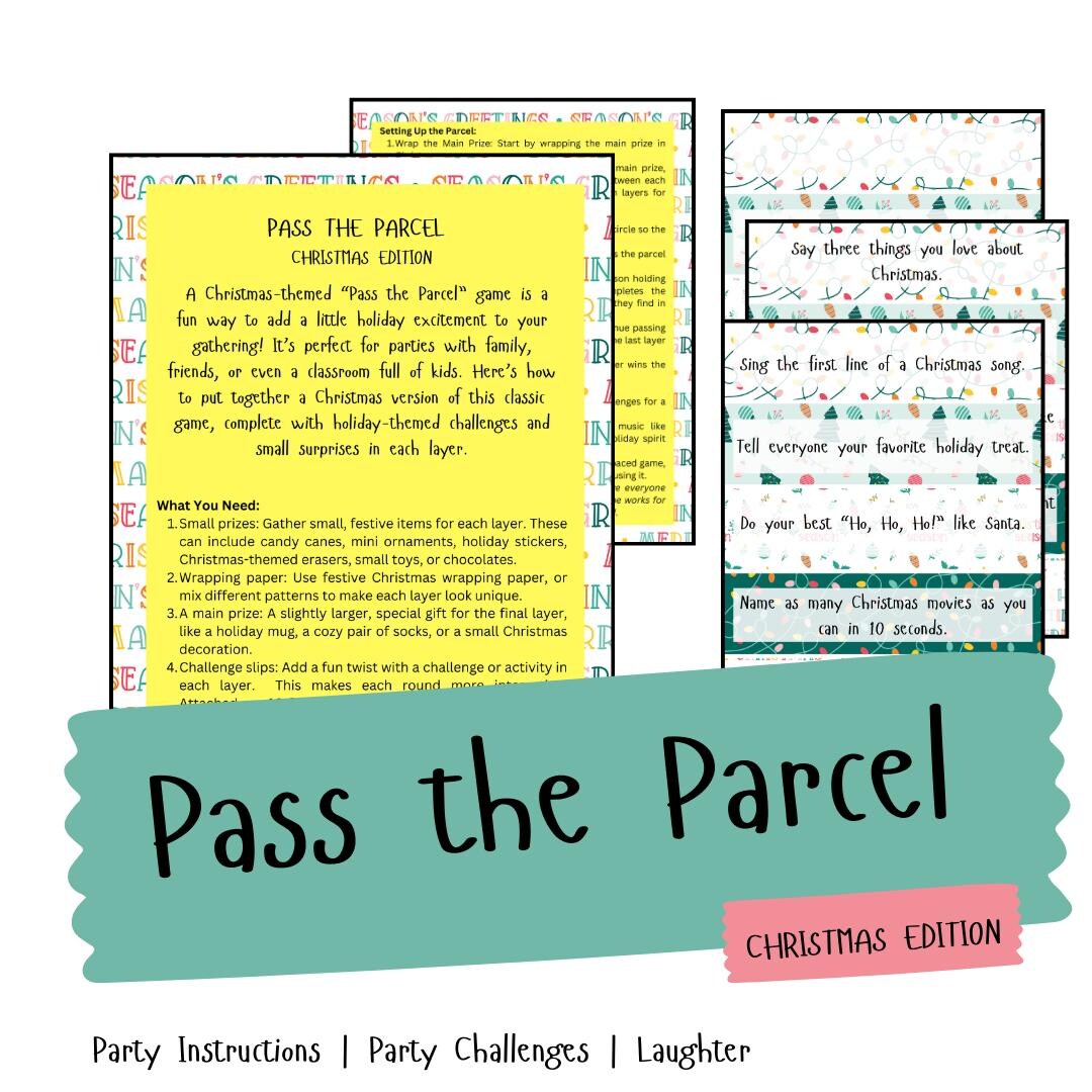 Christmas Pass the Parcel Game Kit: Holiday Party Fun (digital Download ...