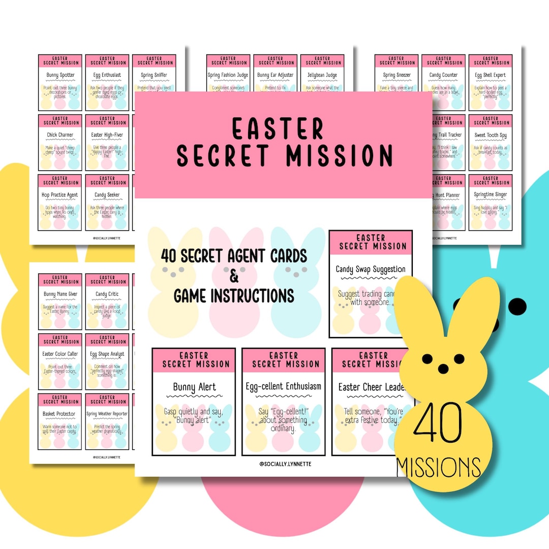 Easter Secret Mission Game | 40 Printable Party Missions (digital ...