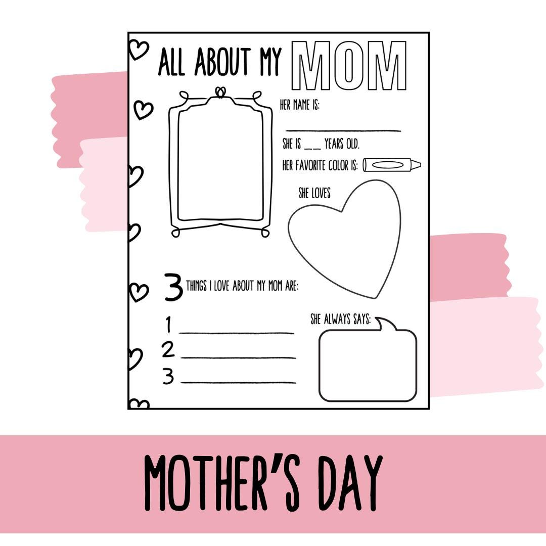 Mother's Day Printable: All About My Mom Activity (PDF Download) - Etsy