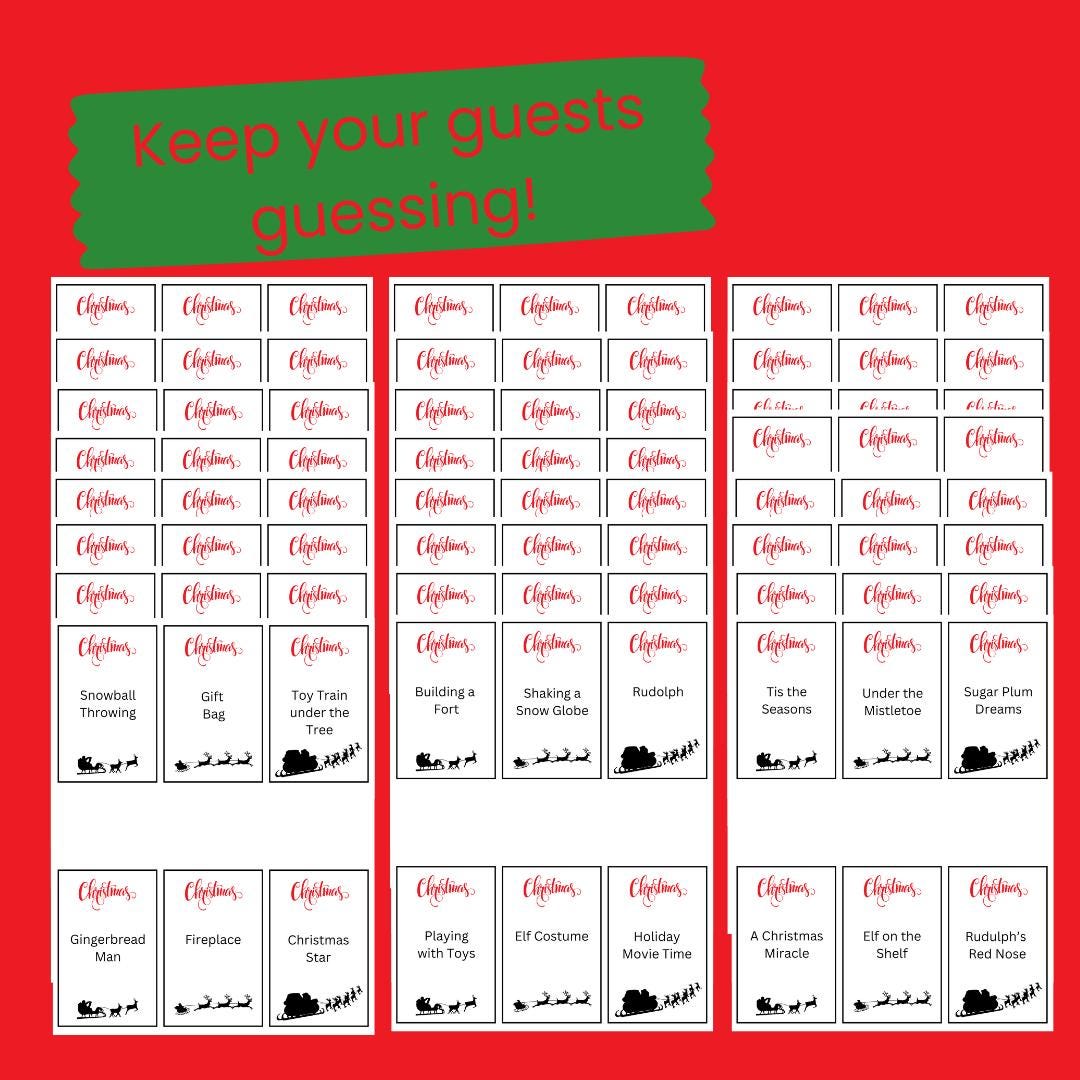 Christmas Pictionary Game | Holiday Prompts, Family Fun (printable) - Etsy
