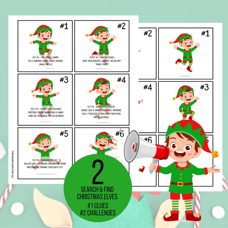 Elf on the Shelf Game | Christmas Clues and Challenges (PDF) - Etsy