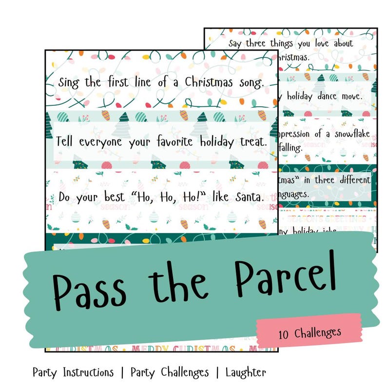Christmas Pass the Parcel Game Kit: Holiday Party Fun (digital Download ...