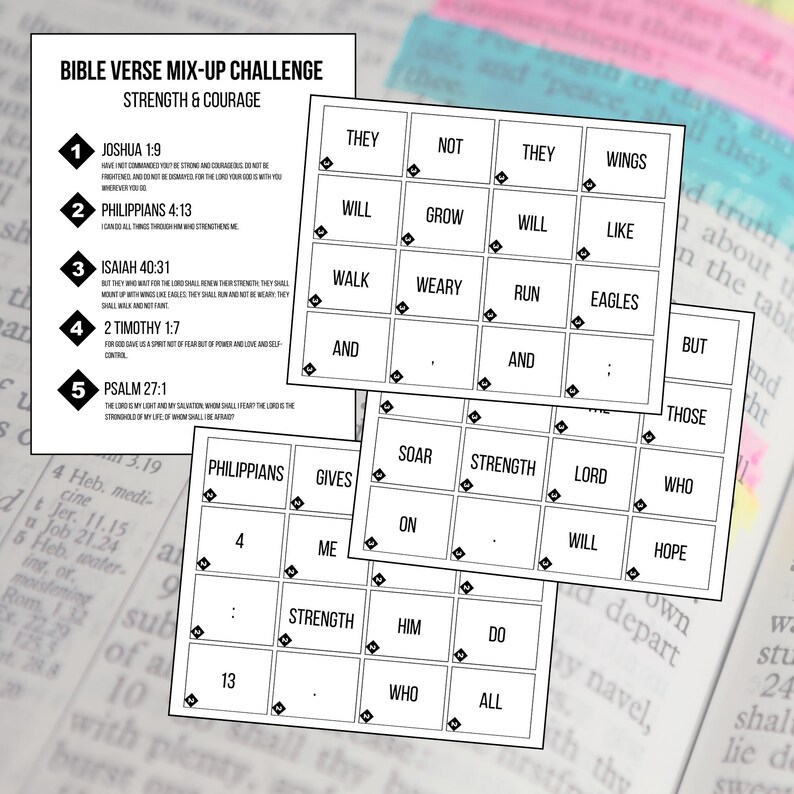 Bible Verse Mix up Game: Youth Scripture Memory Challenge (PDF) - Etsy
