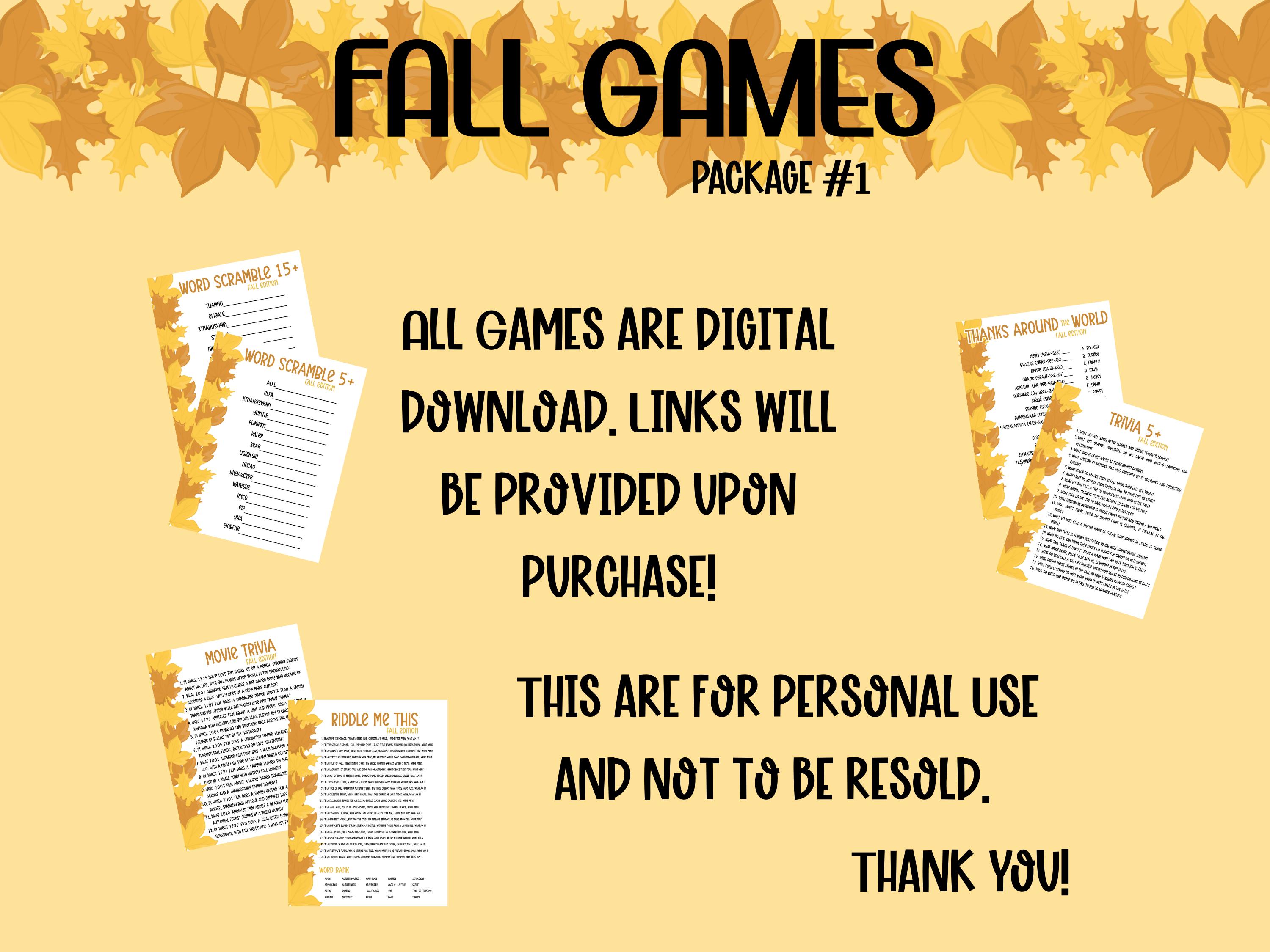 Fall Scarecrow Game: Who's Most Like, Printable Party Game (PDF ...