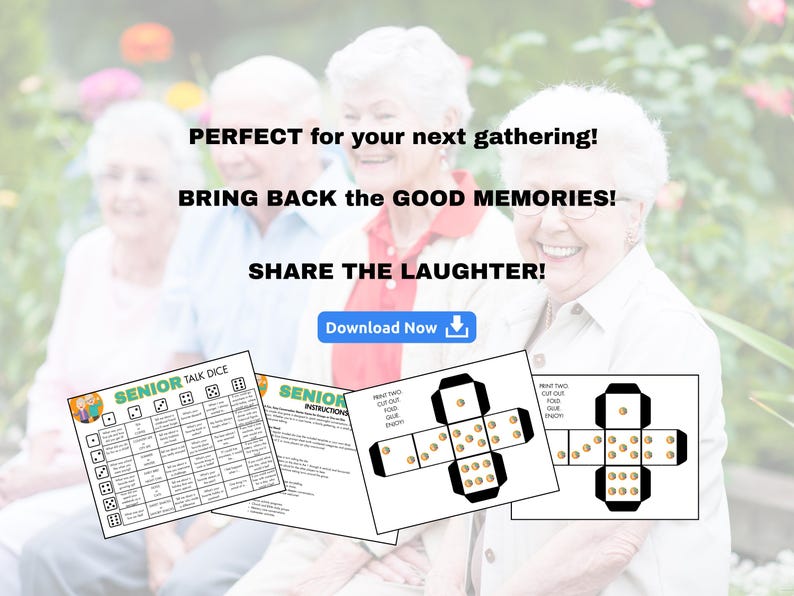 Senior Talk Dice Game: Memory & Storytelling Prompts (PDF Download) - Etsy