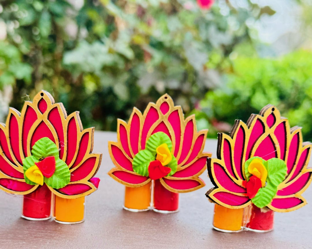 10 Piece Handcrafted Haldi Kumkum Set Lotus Return Gift Tambula for ...