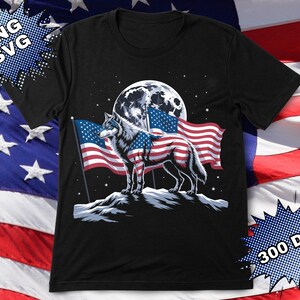 4th of July Wolf PNG, American Flag Png, Howling Wolves Png, Patriotic ...