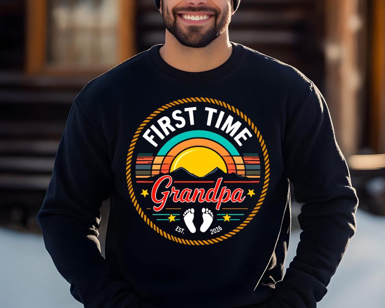 First Time Grandpa Est 2026 PNG, First Time Grandpa 2026, New Grandpa ...