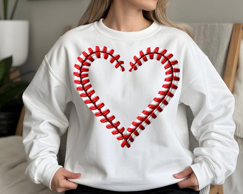 Baseball Heart Stitches PNG, Retro Valentine Design (digital Download ...
