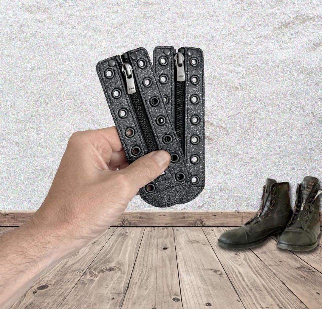 Handmade Unisex Easy Way Take off Boots and Shoes Zipper Unit Black ...