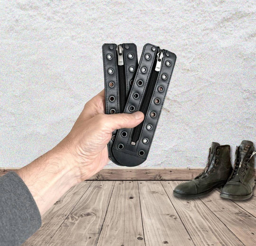 Handmade Unisex Easy Way Take off Boots and Shoes Zipper Unit Black ...