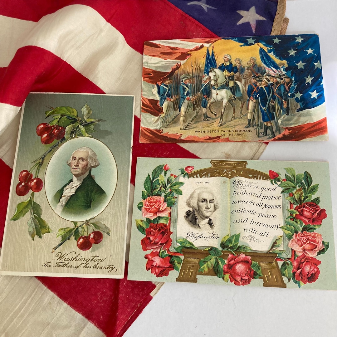 Antique 1900s Postcards George Washington, Set of Three President ...