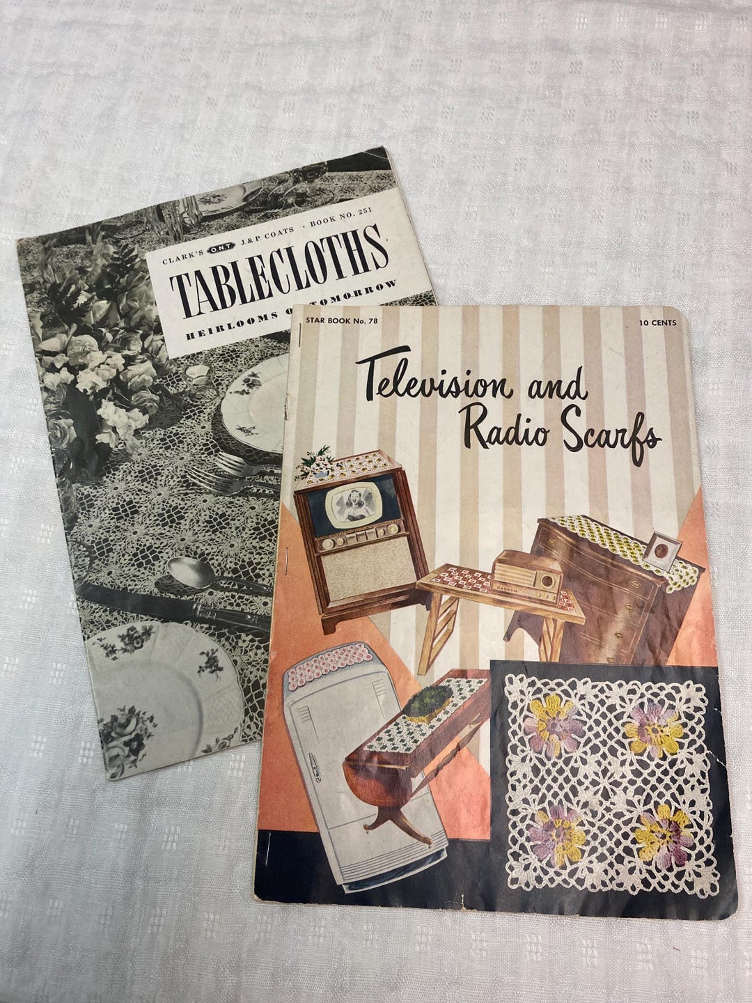 Vintage 1950s Crochet Pattern Books, Crochet Bedspreads, Television ...