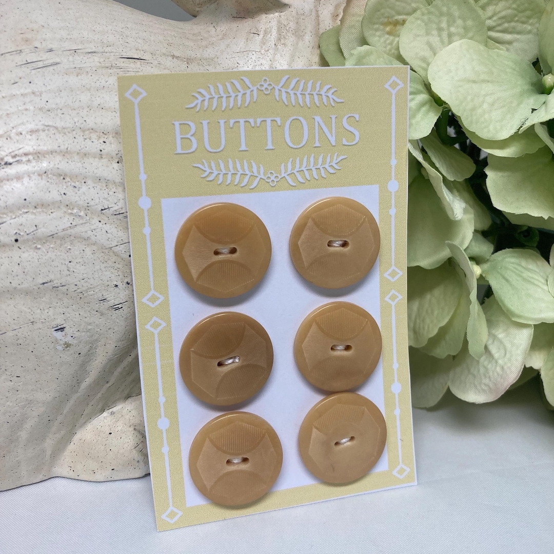Vintage Butterscotch Yellow Button Set, Plastic 50s 60s Dress Blouse ...
