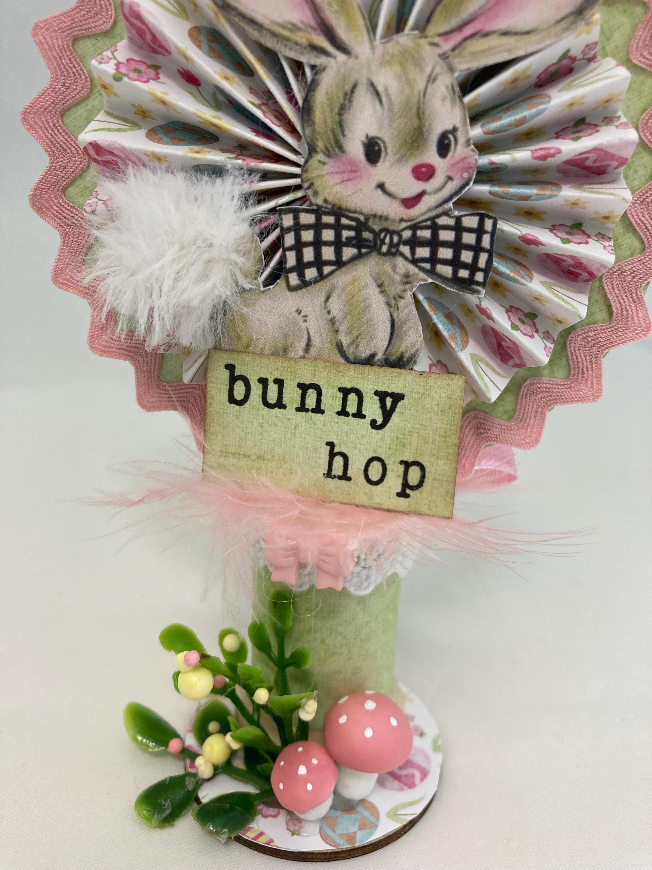 Easter Bunny Bow Tie Spool Decor, Vintage Kitsch Style Holiday ...