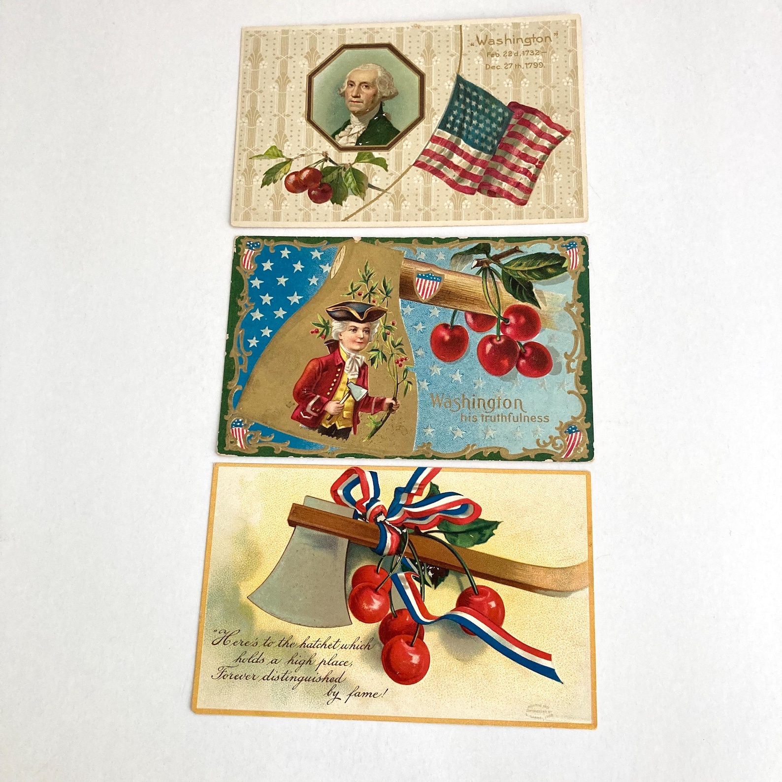 Antique George Washington Postcards Set of 3, Early 1900s Unused ...