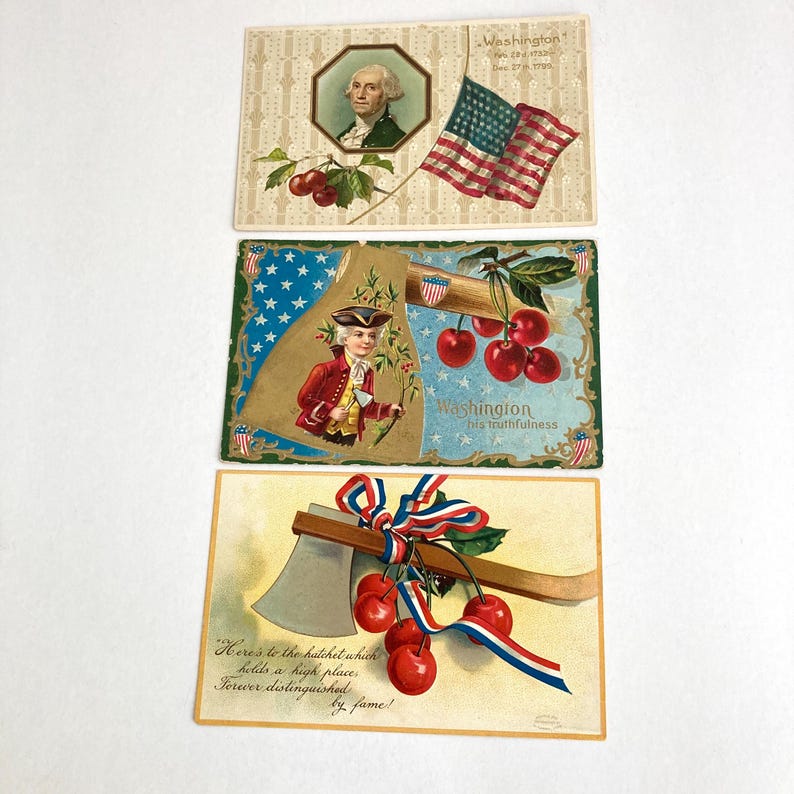 Antique George Washington Postcards Set of 3, Early 1900s Unused ...