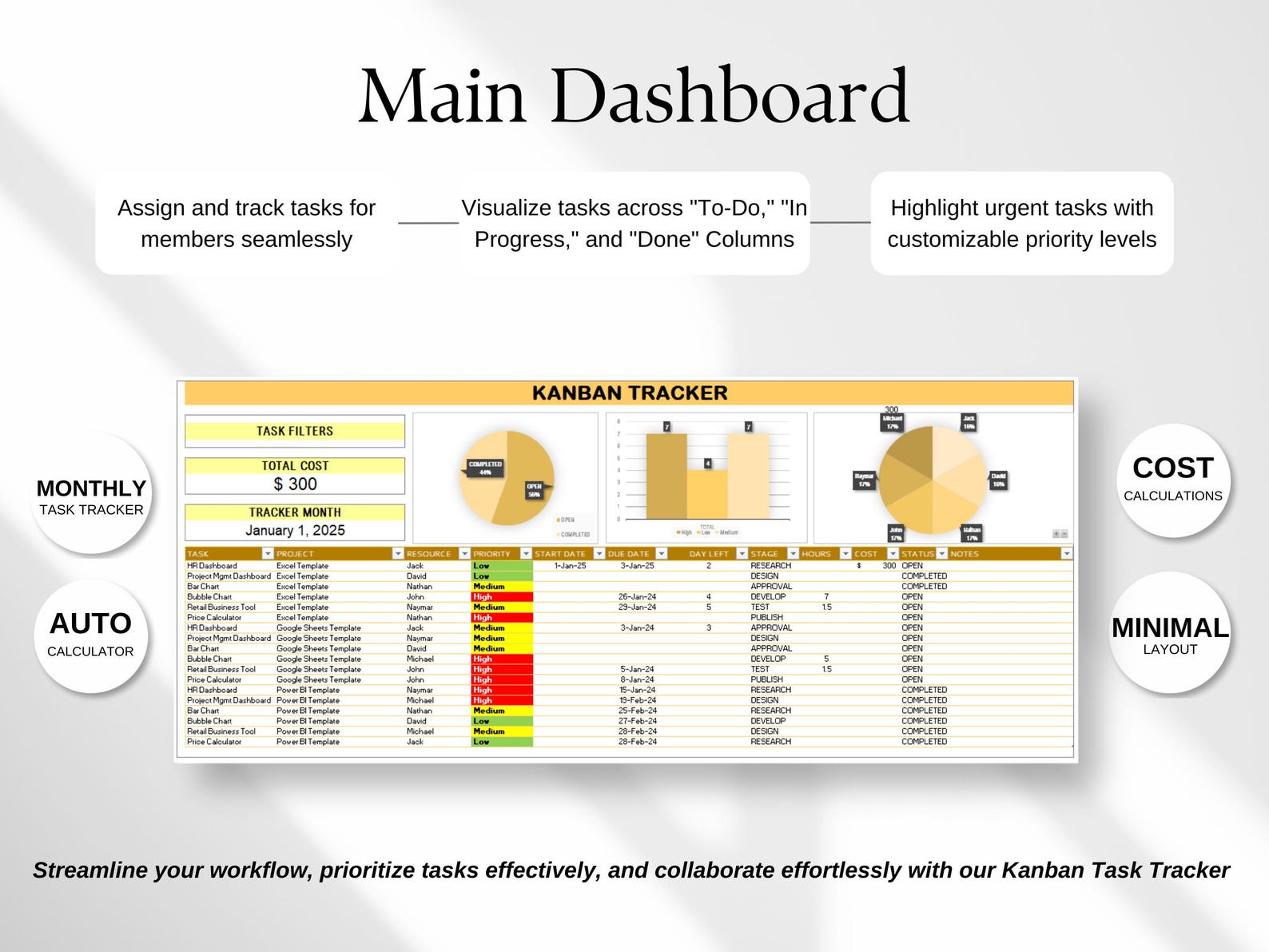 Kanban Excel Sheet Kanban Board Excel Kanban Board Kanban Task Tracker ...