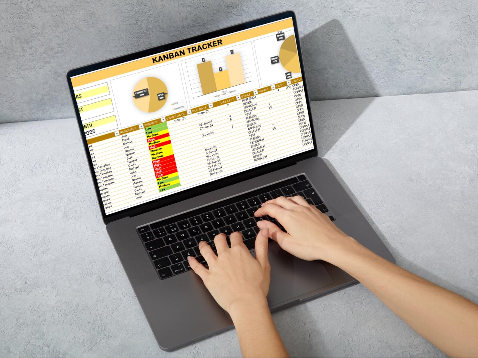 Kanban Excel Sheet Kanban Board Excel Kanban Board Kanban Task Tracker ...