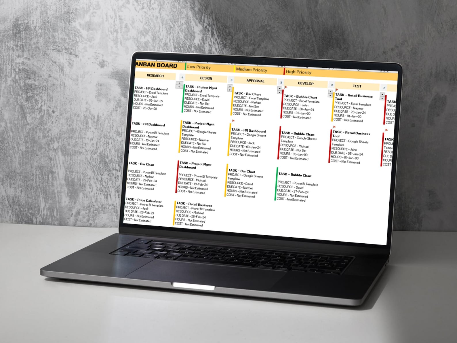 Kanban Excel Sheet Kanban Board Excel Kanban Board Kanban Task Tracker ...