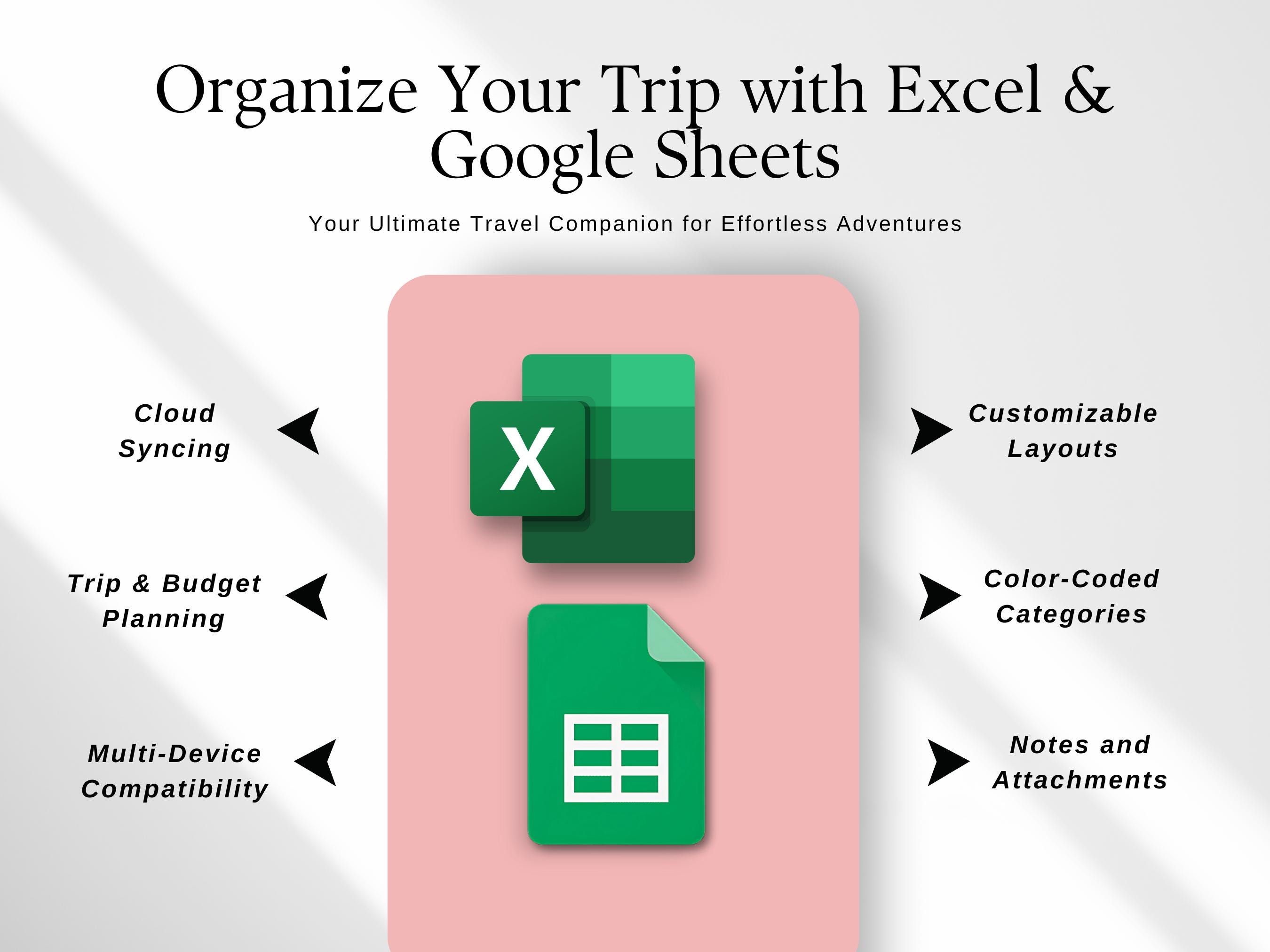 Travel Planner Excel, Travel Planner Spreadsheet, Digital Holiday Plan ...
