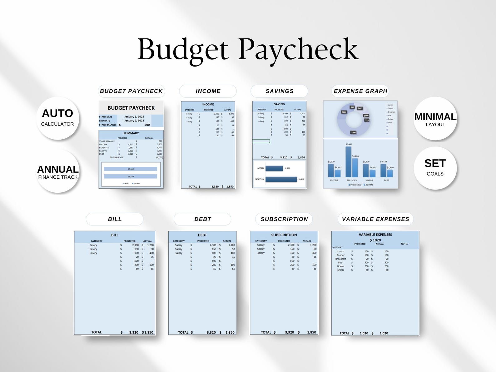 Paycheck Budget Spreadsheet Excel Template Budget by Paycheck ...